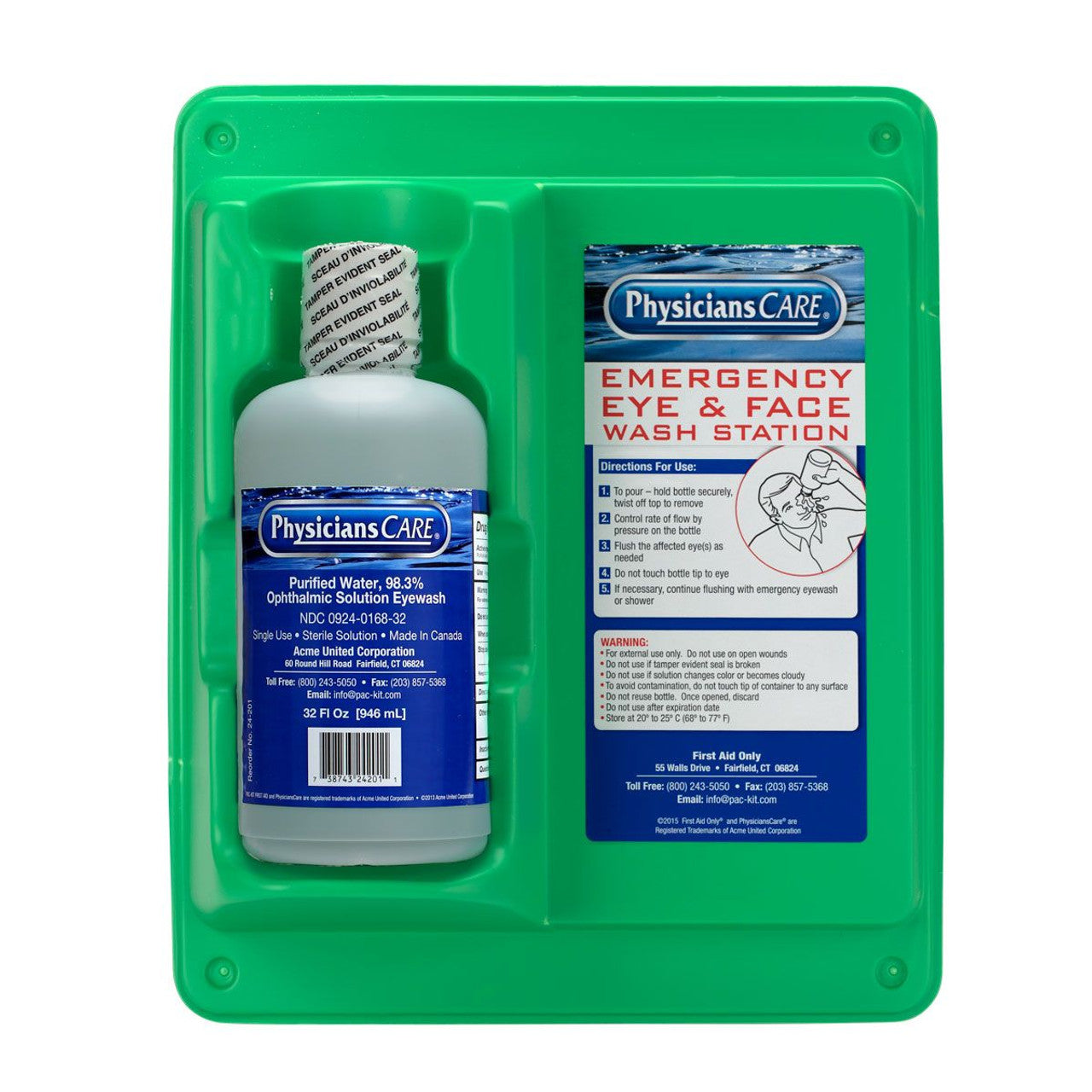 24-202-001 First Aid Only Eyewash Station, Single 32 oz. Screw Cap Bot ...