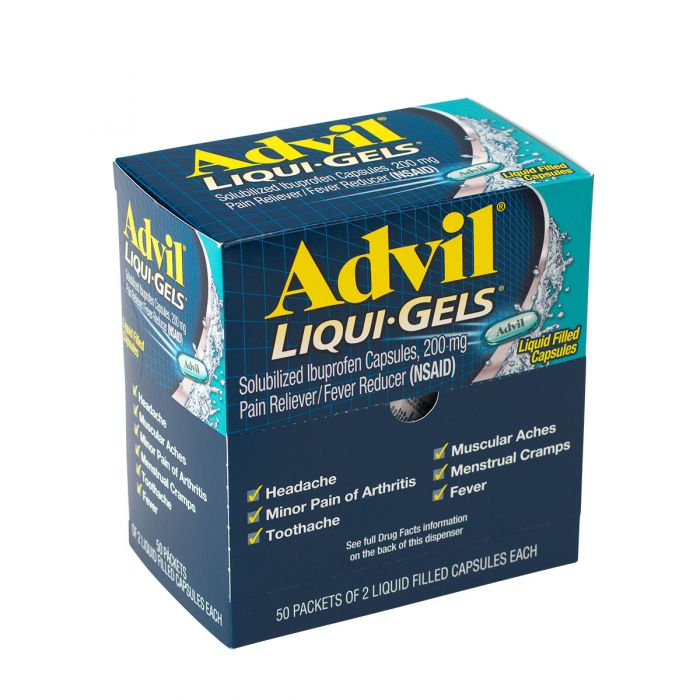 016902 First Aid Only Advil Liquid-Gels Pain Reliever Refill, 50 Two-P ...