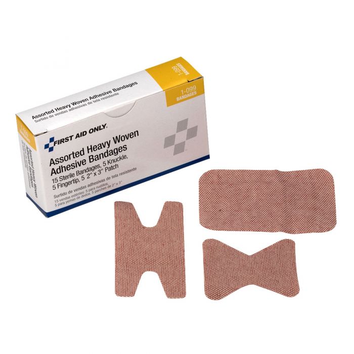 1-099-001 First Aid Only Assorted Fabric Bandages - 5 Patch, 5 Knuckle ...