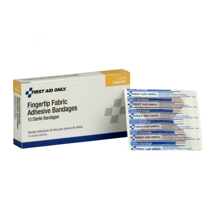 1-010-001 First Aid Only Fabric Fingertip Bandages, 10 Per Box - Sold ...
