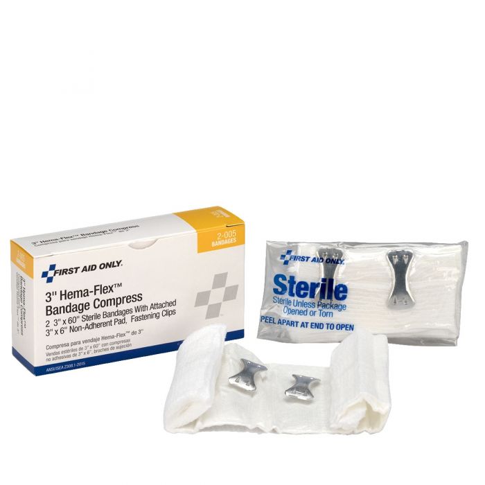 2-005-001 First Aid Only 3" Hema-Flex Bandage Compress, 2 Per Box - So ...
