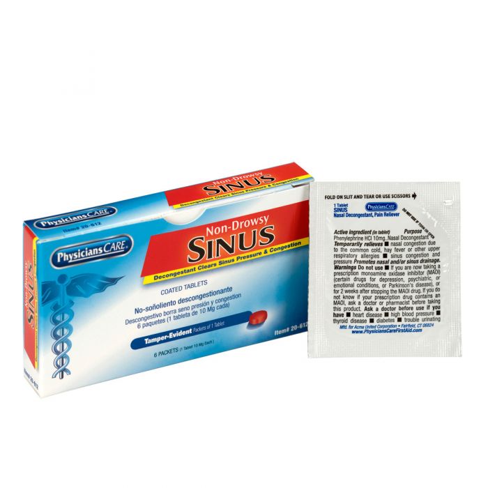 20-612 First Aid Only PhysiciansCare Sinus, 6x1 per Box - Sold per Box ...