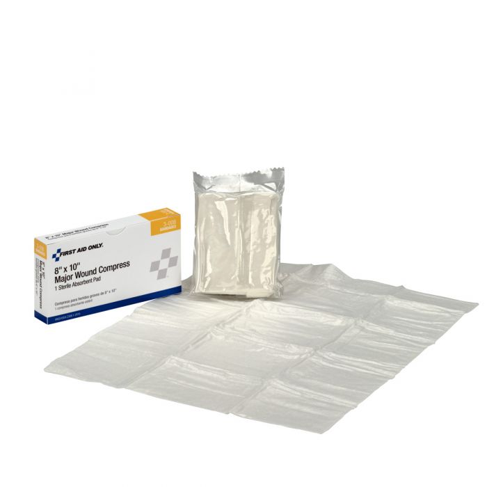 3-008-001 First Aid Only 8"X10" Major Wound Compress, 1 Per Box - Sold ...